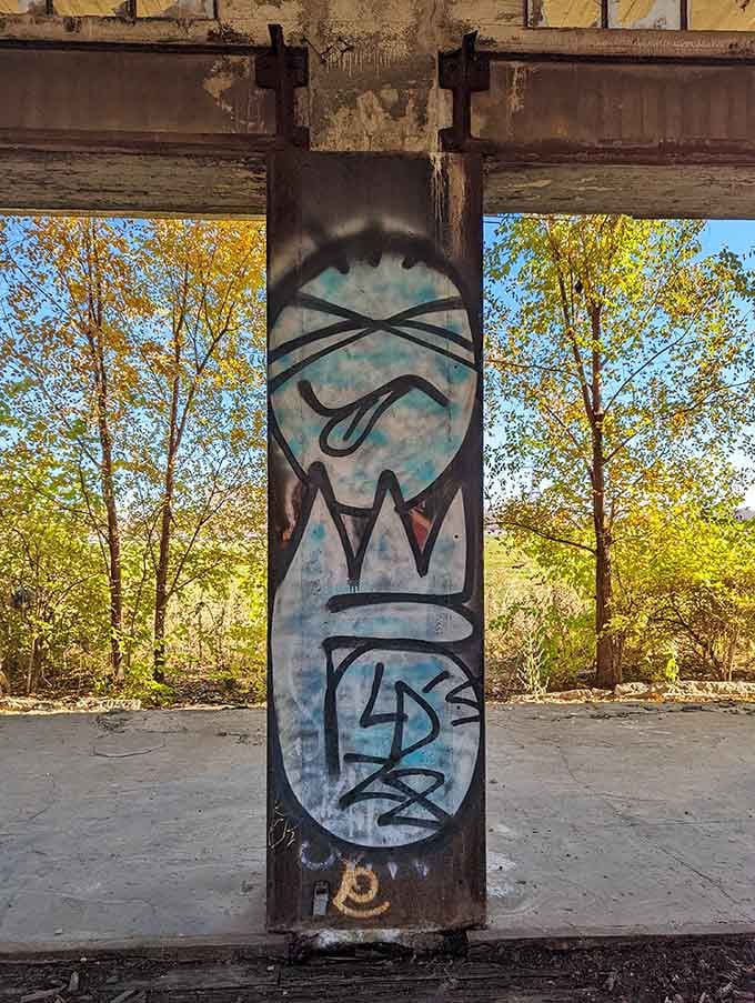 Even the support columns got the artistic treatment, because why should walls have all the fun?