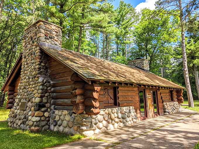This historic log shelter has hosted more family gatherings than your aunt's dining room, with better views too.