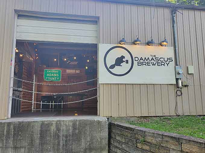 The Damascus Brewery's open garage door policy says everything about how this town welcomes absolutely everyone.