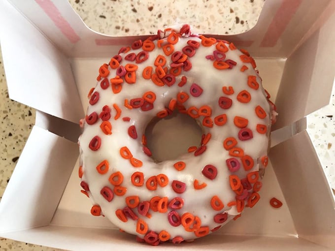 When your donut comes decorated in pink and orange sprinkles, you know you're eating a piece of branded deliciousness.