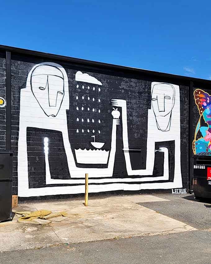 Street art in Eden that makes you stop mid-stride and think, now that's something worth looking at.