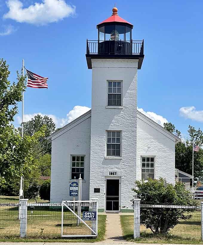 This lighthouse has been guiding ships since before your great-grandparents complained about newfangled automobiles taking over.