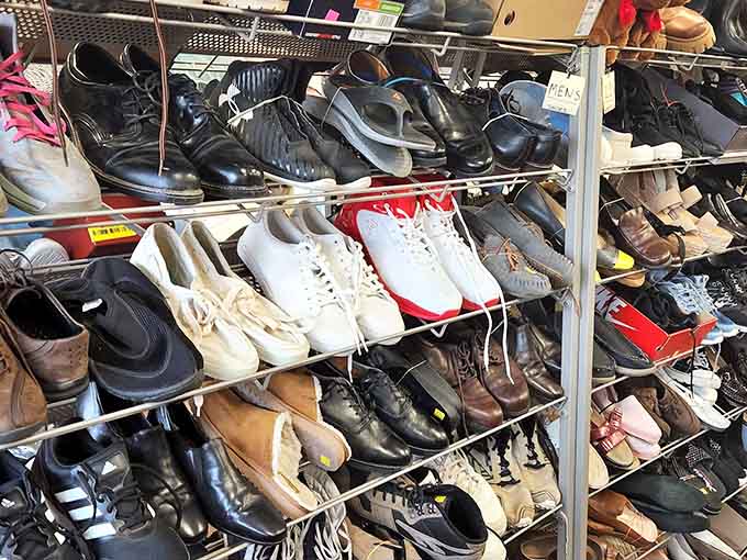 Sneakers, dress shoes, boots, and everything between. Cinderella had one glass slipper; you've got an entire rack.