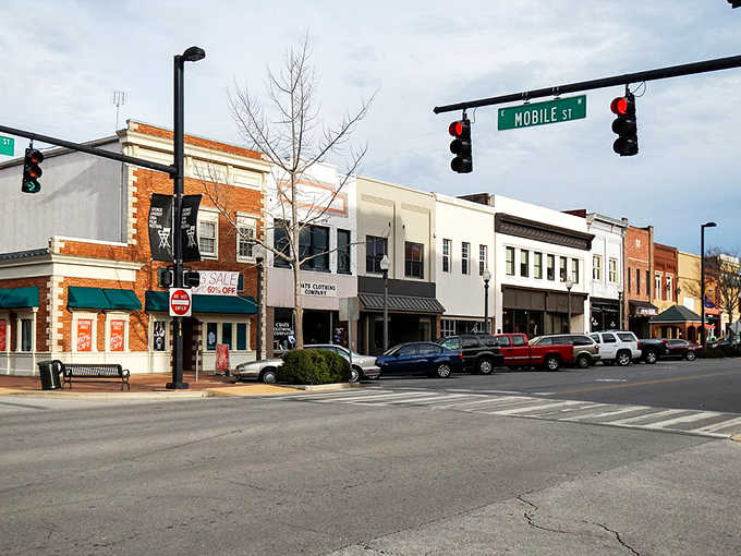 Mobile Street's brick storefronts and local boutiques, where shopping local feels less like a chore and more like a treasure hunt.