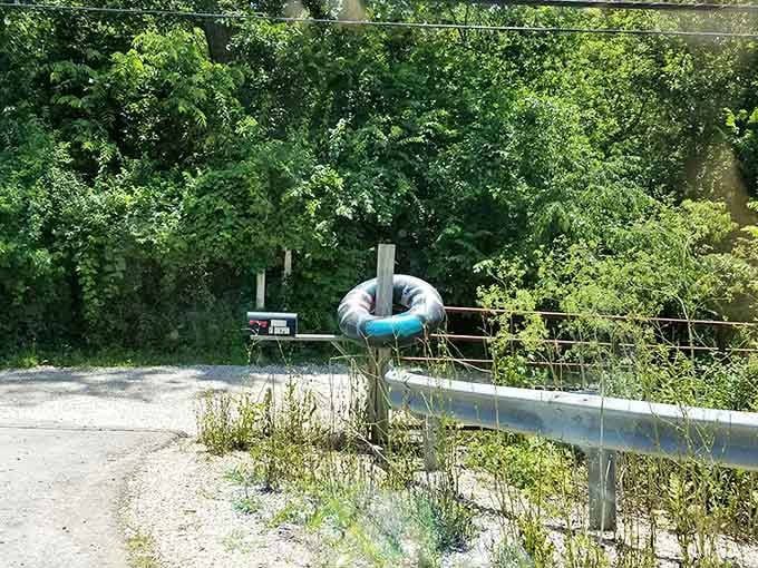A lone tube mounted on a post by the road is the most charming "you've arrived" sign imaginable.