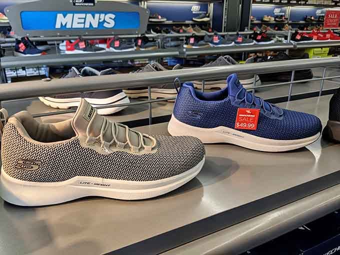 Comfortable footwear at outlet prices means your feet and your wallet can both stop complaining for a change.