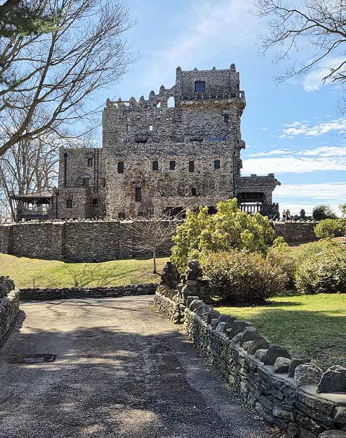 Stone walls, a winding path, and zero traffic. Connecticut's most cinematic commute leads straight to a medieval masterpiece.