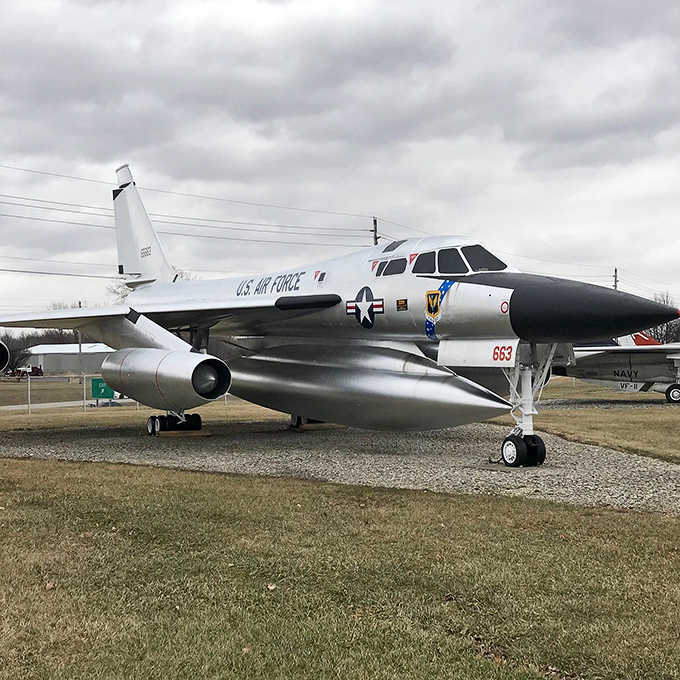 The sleek Convair stands as a testament to Cold War engineering and American ingenuity.
