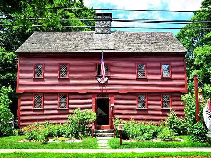 That deep red Hyland House has been standing proud through centuries of Connecticut winters, and it still looks sharp.