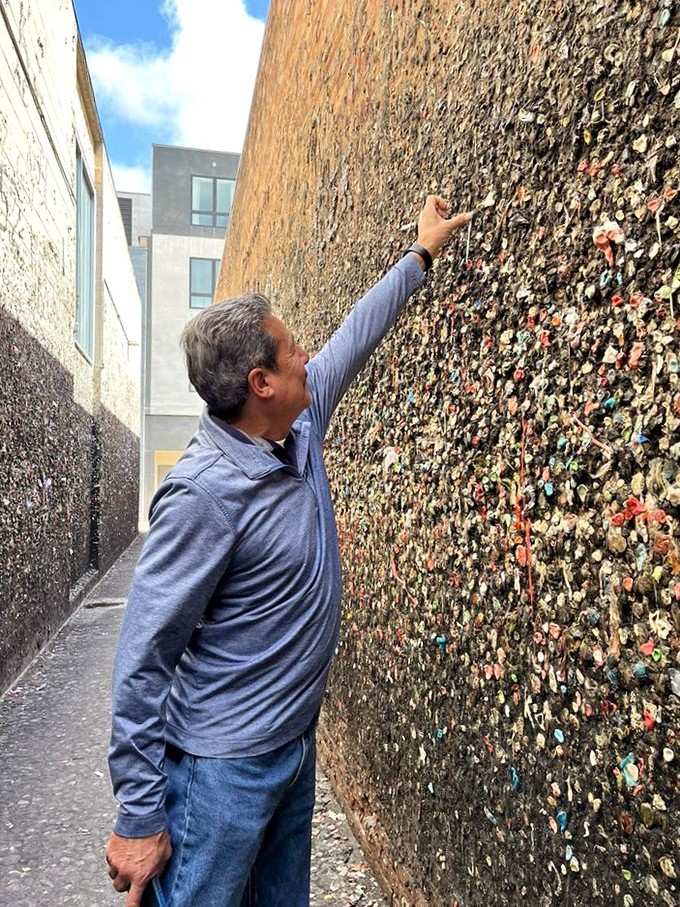 Nothing says "I was here" quite like pressing your gum six feet up a wall with genuine enthusiasm.