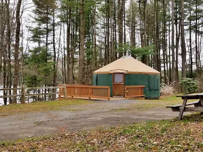 Yes, that's a yurt. Yes, it's sitting right next to the lake. Yes, you want it.