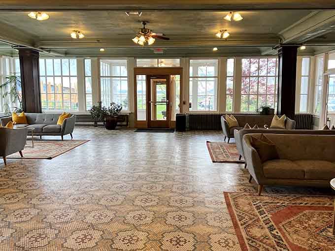 Big windows, mosaic tile floors, and sofas that invite you to sit down and stay awhile.