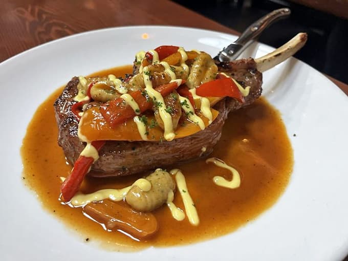 That veal chop sitting in a pool of herb pan sauce is basically wearing a tuxedo to dinner.