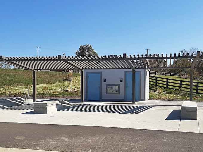 Clean, modern facilities with thoughtful shade structures prove someone actually considered comfort when designing this place.