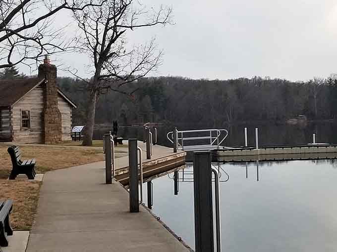 The historic boat house stands ready, a reminder that good design never goes out of style.