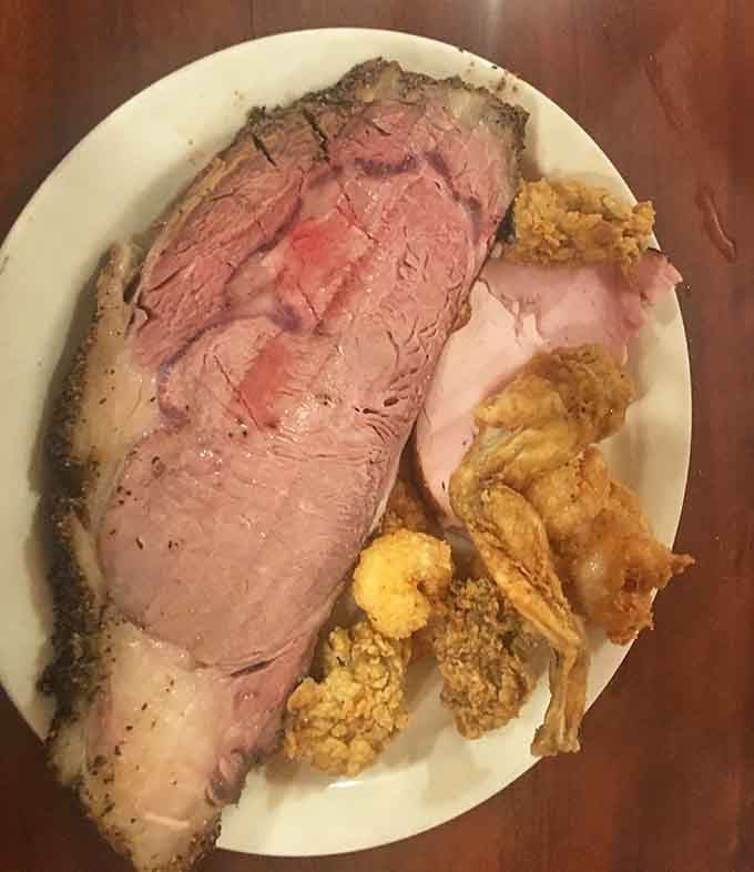 This plate represents someone's third trip to the buffet, and honestly, who could blame them for going back?