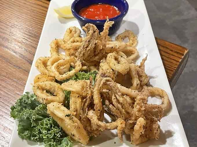 Crispy, tender, and perfectly seasoned, this calamari arrives looking like it has absolutely nothing to prove and everything to deliver.
