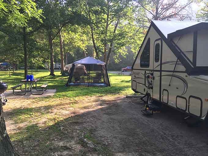 RV camping done right means shade, space, and easy access to some of Missouri's best trout streams.