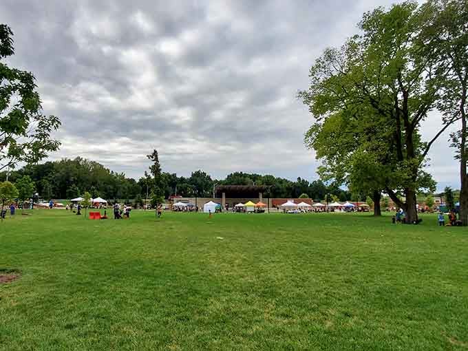Wide open spaces mean room to breathe, stroll, and contemplate which vendor you're hitting up first this week.