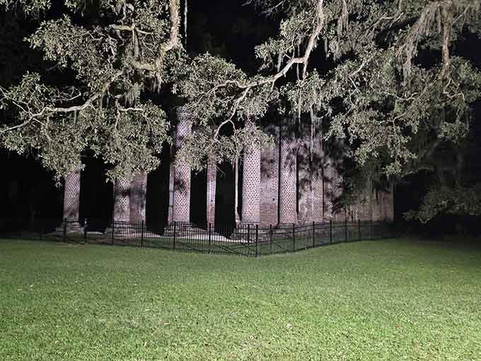 After dark, the Old Sheldon Church Ruins become something else entirely &mdash; hauntingly beautiful doesn't even begin to cover it.