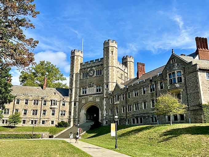 Gothic architecture so impressive it makes other college buildings question their life choices and career paths entirely.