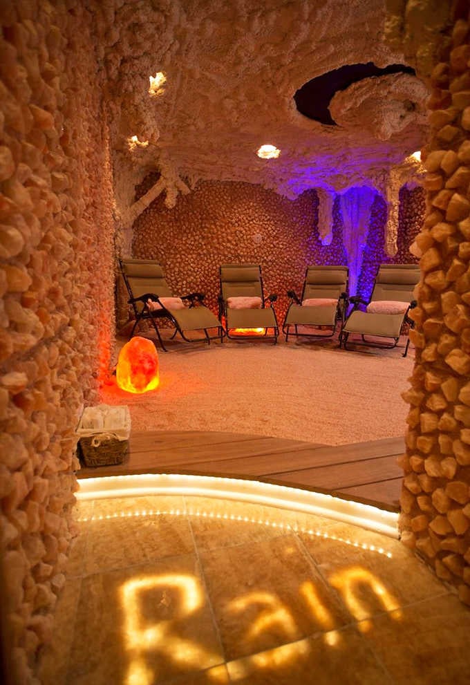 Salt stalactites overhead create an otherworldly cave experience minus the bats and questionable moisture levels.