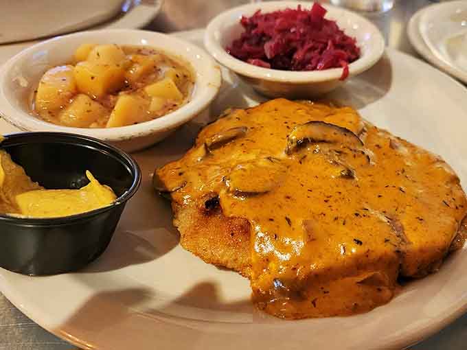 Golden schnitzel that's been pounded thin, breaded perfectly, and served with traditional sides that grandmother would approve.