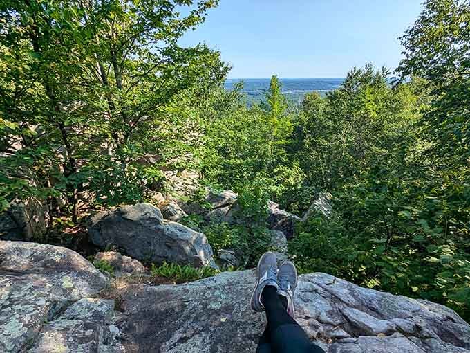 Ancient rocks meet a sweeping winter panorama. The summit view at Rib Mountain never gets old, literally.