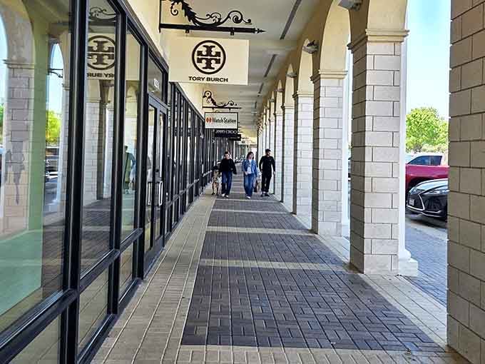 Tory Burch, Jimmy Choo, and Watch Station all lined up along one elegant walkway, your credit card is already nervous.