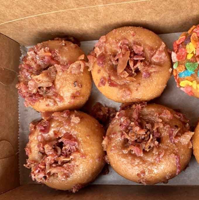 Bacon on a donut. Science has finally done something truly useful for humanity. Glorious, sticky, perfect.