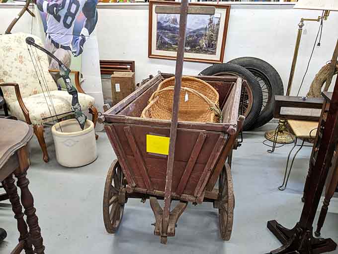An antique handcart that's seen more miles than your uncle's old pickup truck and has stories to prove it.