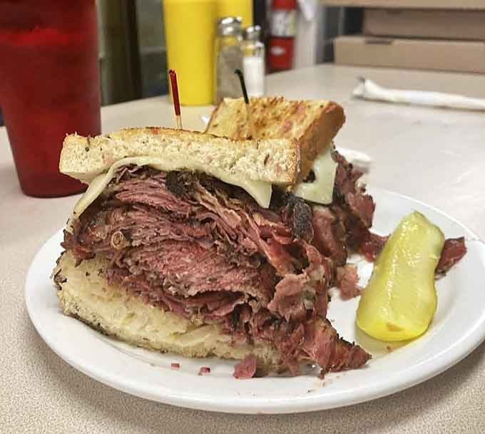The Pastrami Reuben at Slyman's is tender, bold, and completely unwilling to be ignored.
