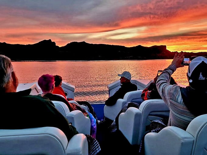 When the Arizona sky catches fire at dusk, everyone on board reaches for their camera.