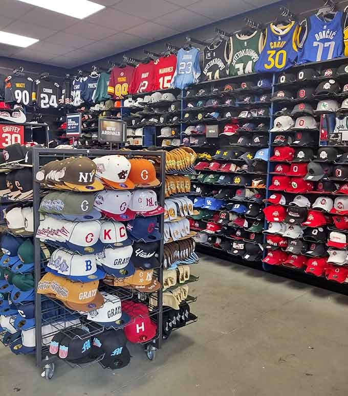 Sports fans can rep their favorite teams without paying stadium concession stand prices for official merchandise here.