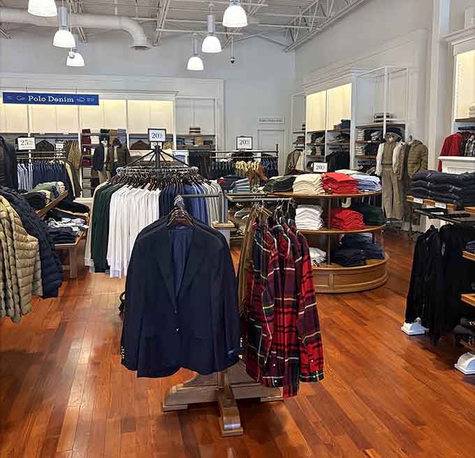 Polo Ralph Lauren's outlet floor, where classic American style meets the very satisfying sound of a markdown.