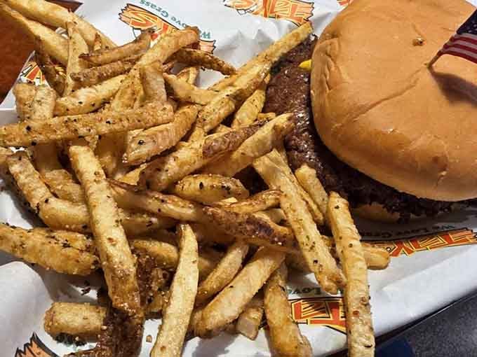 Hand-cut, seasoned, and golden. These fries are the sidekick that quietly steals every single scene.