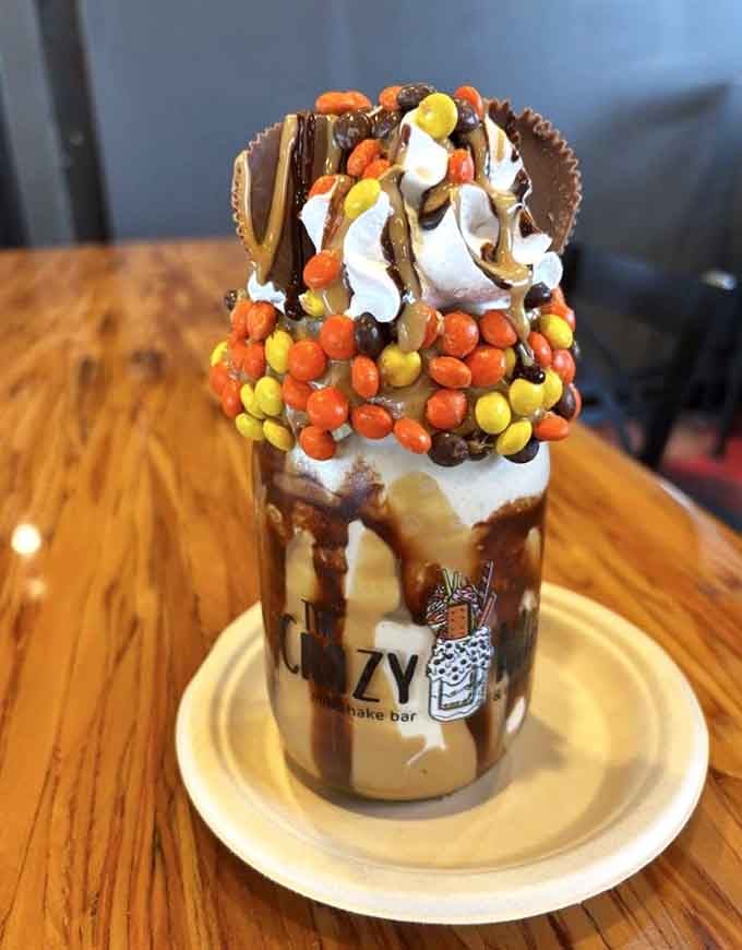Reese's Pieces stacked to the heavens, because sometimes more really is more, and nobody's complaining.