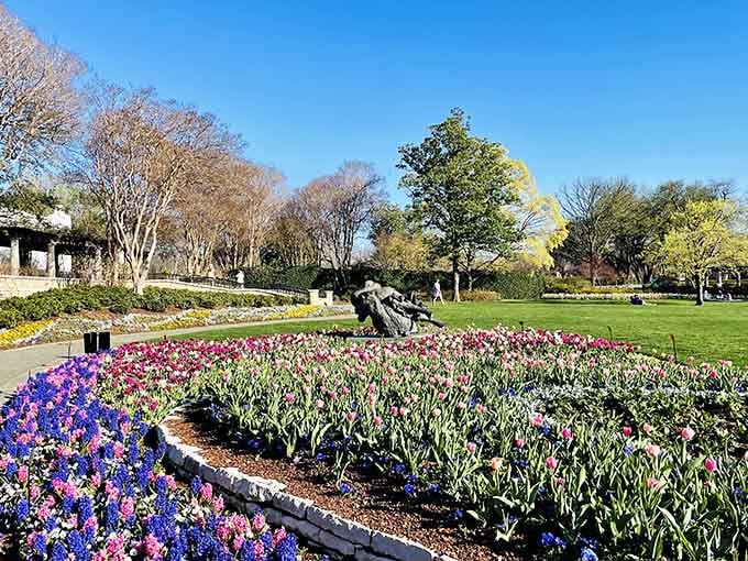 Beds of tulips and hyacinths so vivid and cheerful, they practically dare you not to smile back.