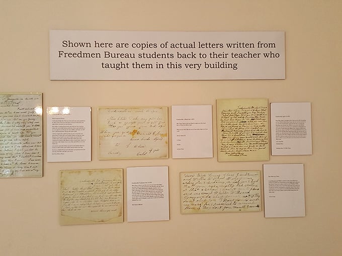 Real letters from real people who learned to read and write in this very building. Extraordinary.