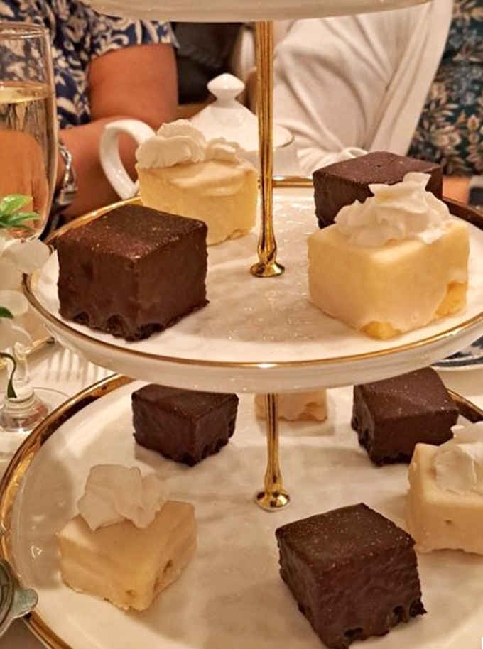Those tiered treats aren't messing around, delivering elegance and indulgence in perfectly portioned squares of pure joy.