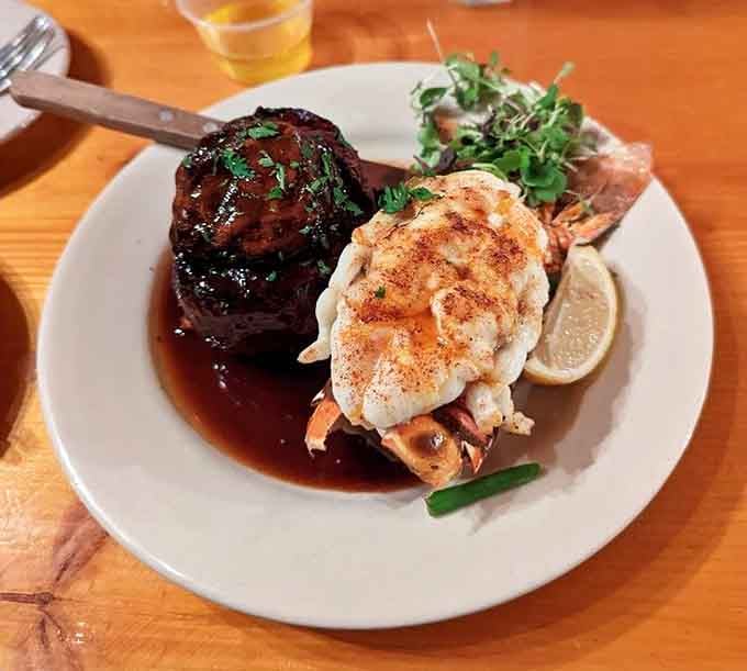 When you can't choose between land and sea, this surf and turf combo solves all your existential dining dilemmas.