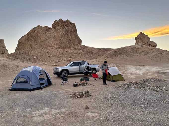 Camping under these spires means falling asleep with the kind of view most people only see in movies.
