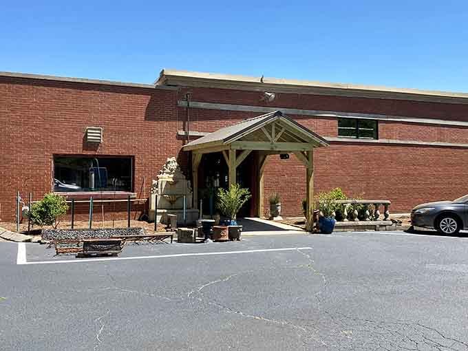 Old Mill Market Square's warm timber entrance says "come on in" before you even reach the door.
