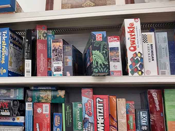 Board games, puzzles, and classics like Qwirkle stacked up neatly, family game night just got a serious and affordable upgrade.