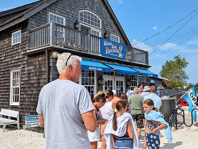 The line at the coffee bar tells you everything: locals know where to find the good stuff.