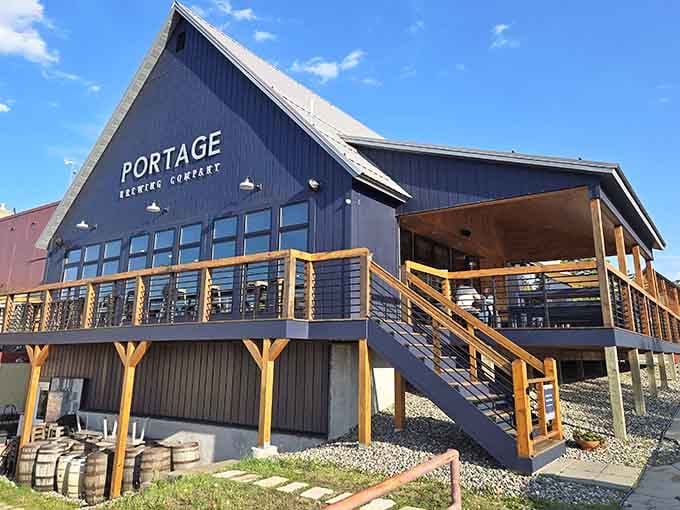 Portage Brewing Company's modern lodge aesthetic pairs perfectly with craft beer and that "I'm on vacation" feeling.