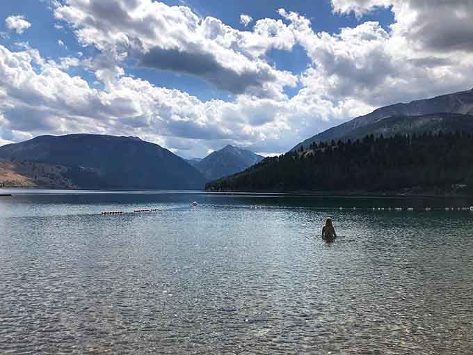 Someone brave enough to test those glacial waters deserves a medal, or at least a very warm towel afterward.