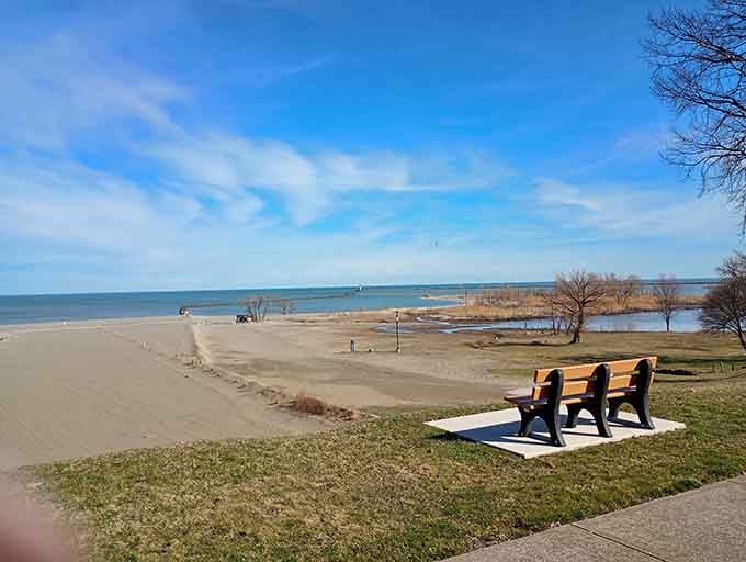That bench has the best seat in the house, and it doesn't even charge admission for the view.