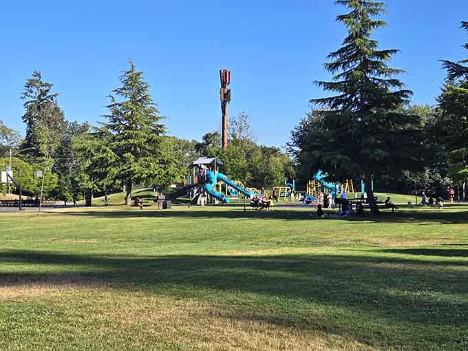 Step back and take it all in, because this wide-open green space makes the whole park feel gloriously unhurried.