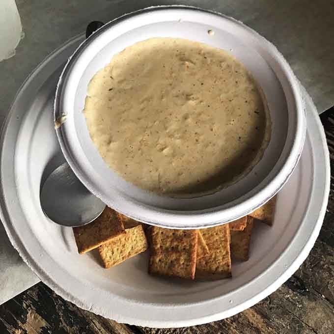 She crab soup so thick and creamy, it arrives looking like it has absolutely nothing to prove to anyone.
